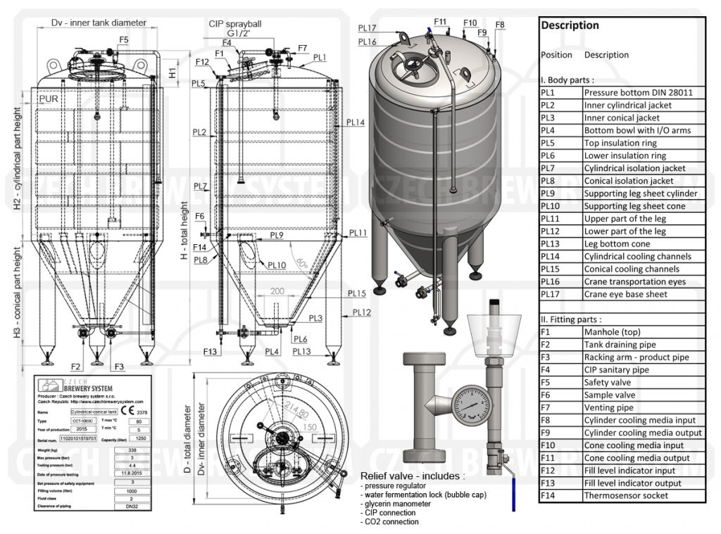 Cylindrically-conical fermentation tanks - Beer tanks
